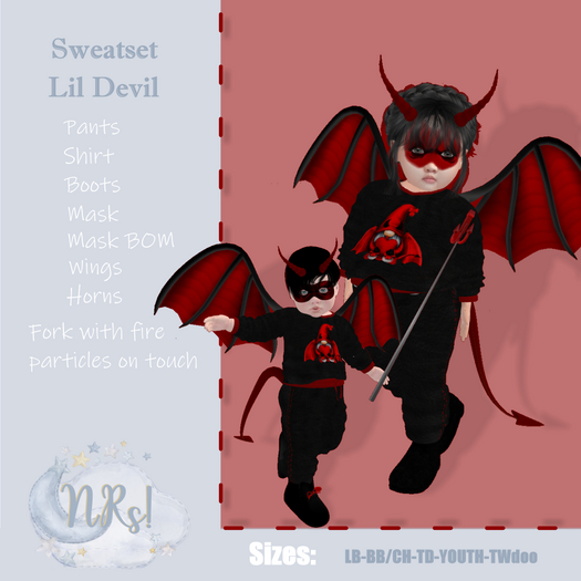 Second Life Marketplace - NRs!-Sweatset Lil Devil-LB-BB-TD-YOUTH-TWDoo-[WEAR]